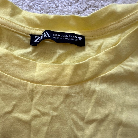 Zara | Tops | Yellow Zara Ruffle Tee | Poshmark